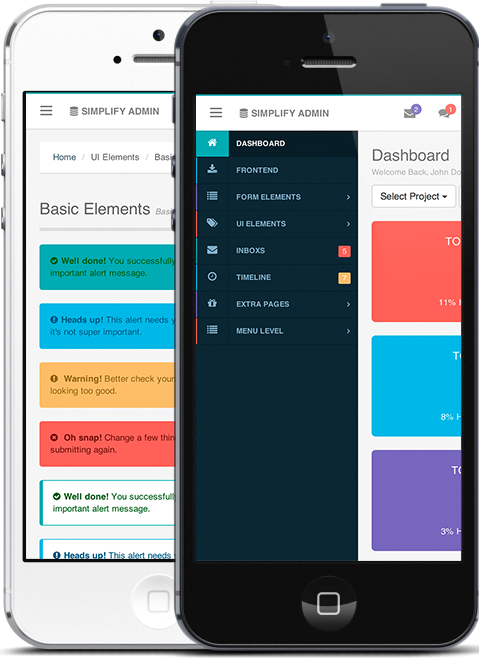 bootstrap扁平后台模板简约后台Html5模板 - Simplify